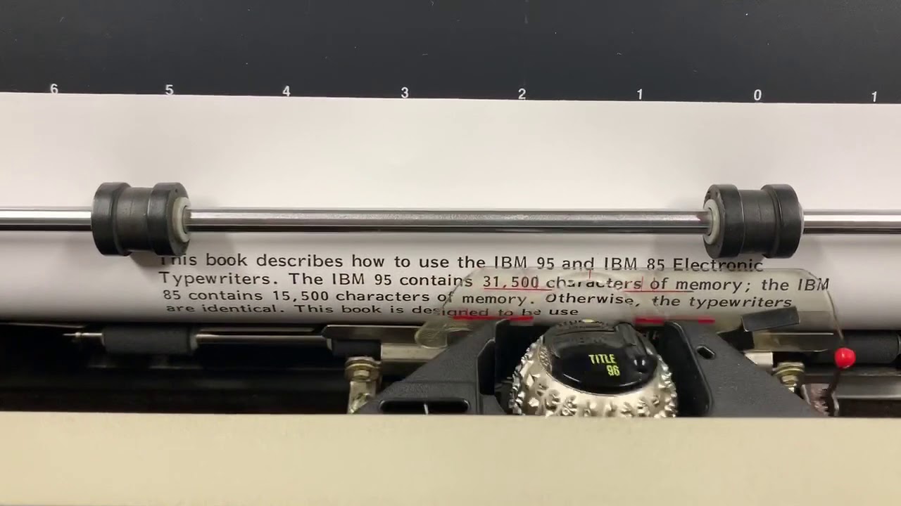 IBM Electronic Typewriter Model 85, Part 1 - YouTube