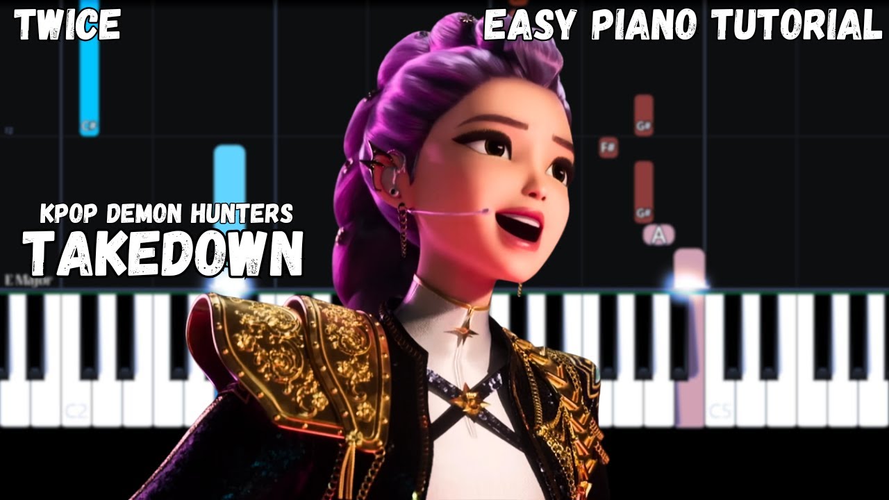 KPop Demon Hunters - Takedown (Easy Piano Tutorial) - YouTube