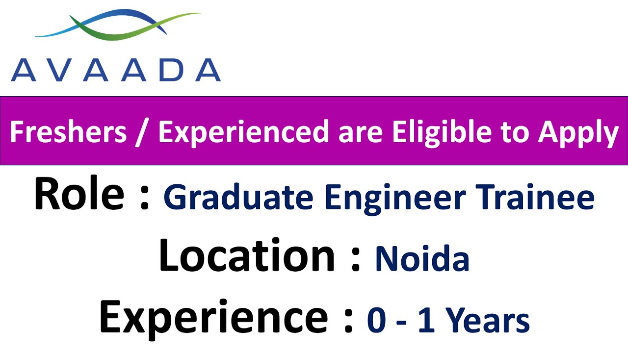 Avaada Hiring Graduate Engineer Trainee - Freshers / Experienced are ...