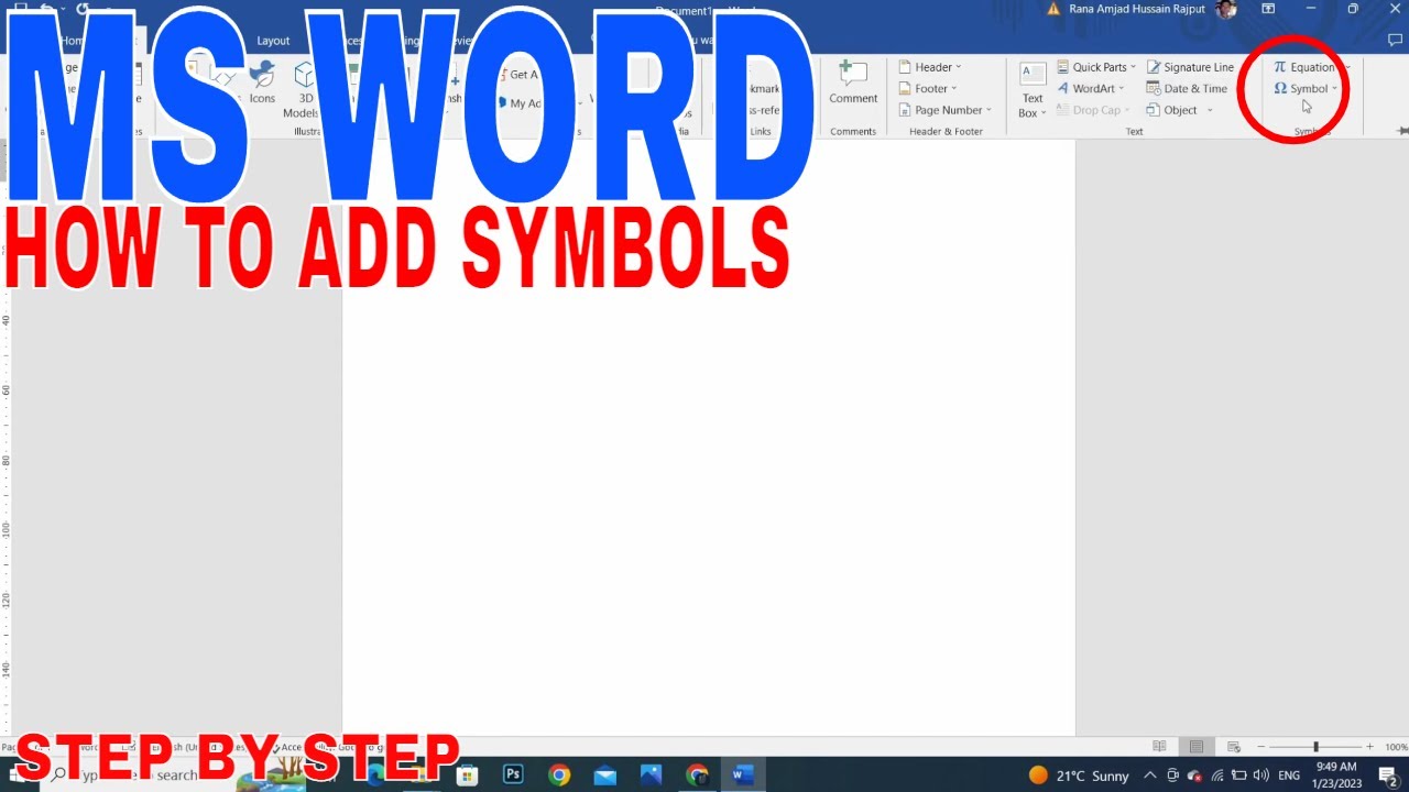 How To Add Symbols In Ms Word 🔴 - YouTube