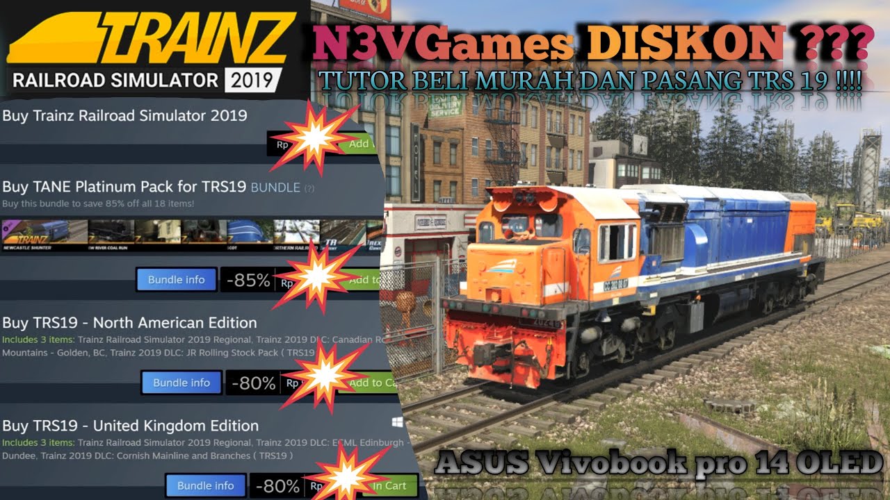 Tutorial murah membeli Trainz Railroad Simulator (TRS) 2019 dan pasang di Laptop/PC - YouTube