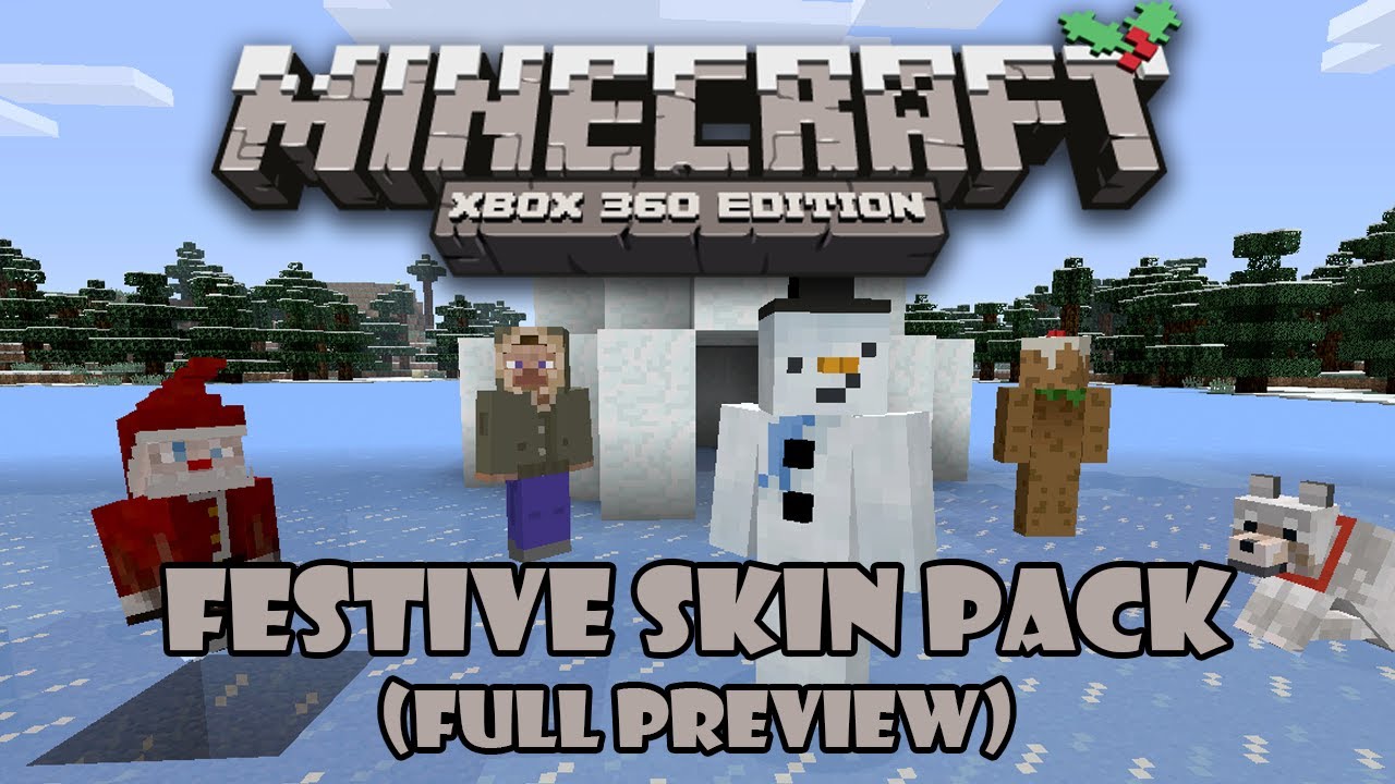 Minecraft (Xbox 360) - Festive Skin Pack (Full Preview) - YouTube