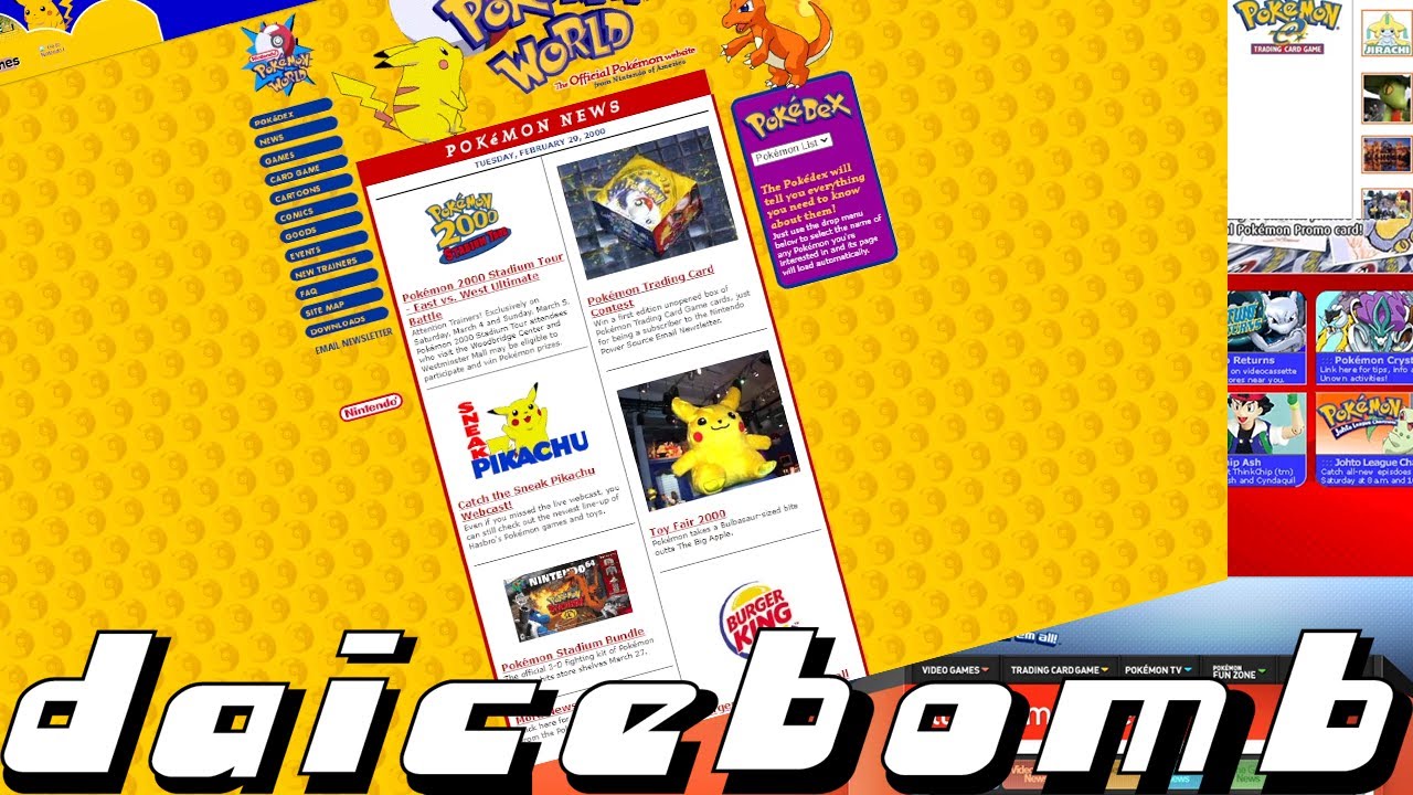 Exploring Old Pokémon Sites (1998, 2000, 2001, 2002, 2003, 2011, 2012 ...