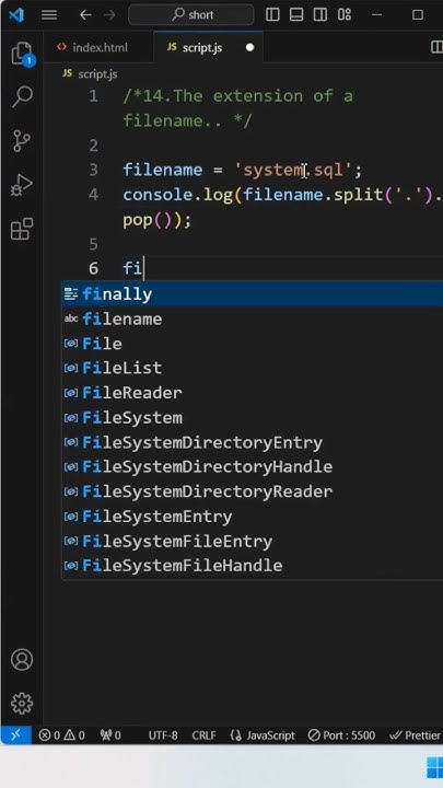 14/150 basic javascript interview problems #htmlcssjavascript #short - YouTube