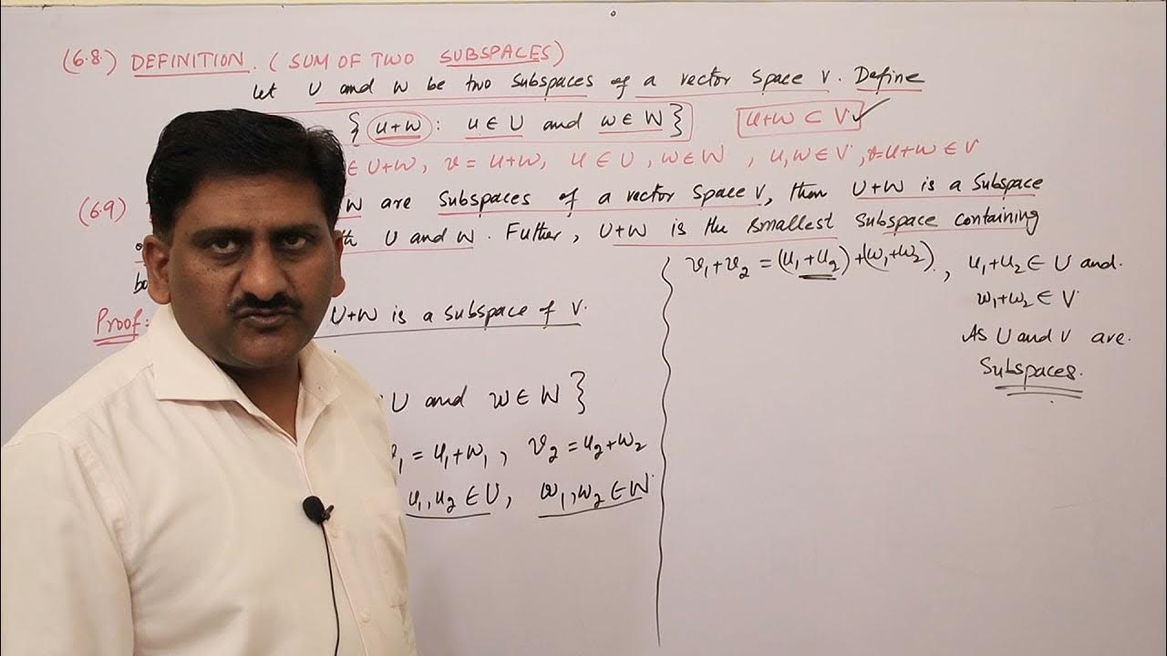 5. Sum and Direct Sum of Subspaces - YouTube