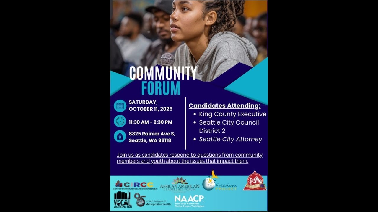 Community Candidate Forum for King County - YouTube