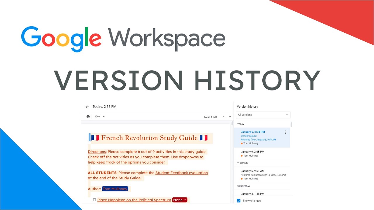 Google Workspace Version History - YouTube
