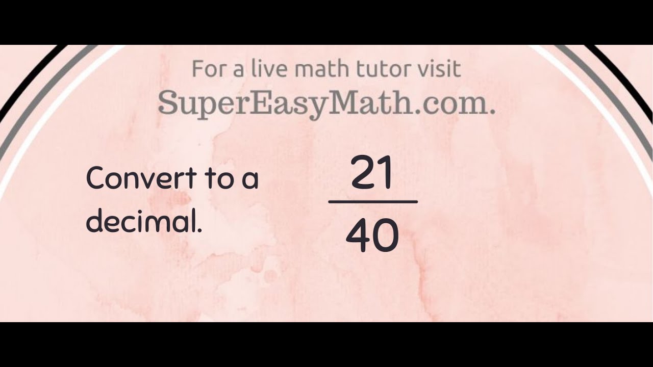 How To Turn A Fraction Into A Decimal - YouTube