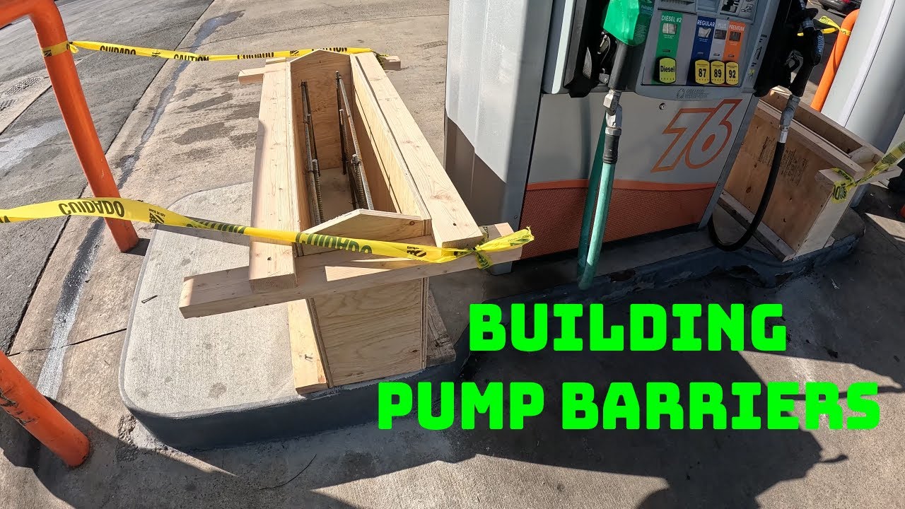 Building Concrete Barriers for Gas Pumps - YouTube