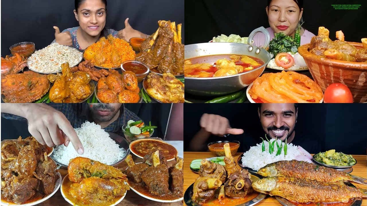 HUGE MUTTON CURRY EATING COMPETITION, FISH CURRY, PRAWN CURRY,EGG CURRY ...
