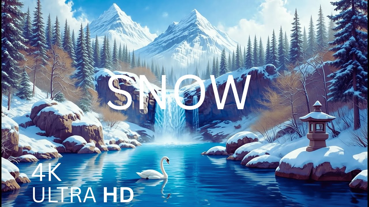 Snowy Mountains & Peaceful Rivers 🌨️ Soft Background Music for ...