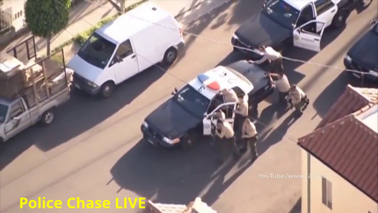 Los Angeles Police Chase || Car Chase End In A Shootout in Los Angeles ...