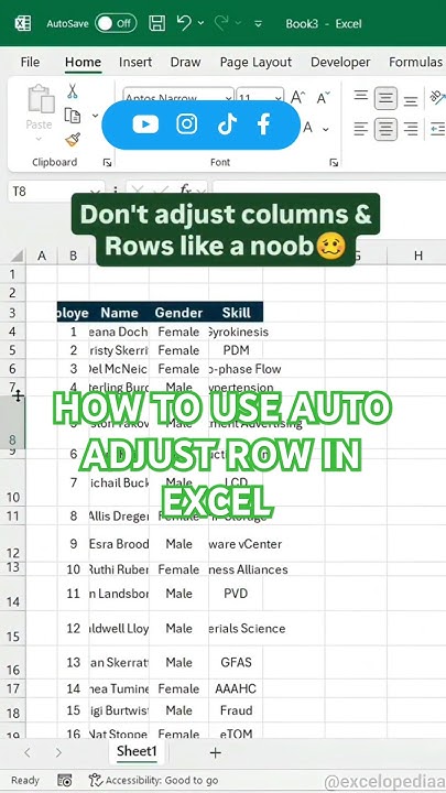 How to use Auto Adjust row in excel #excel #asmr #computer #excelformula #tricks #exceltips # ...