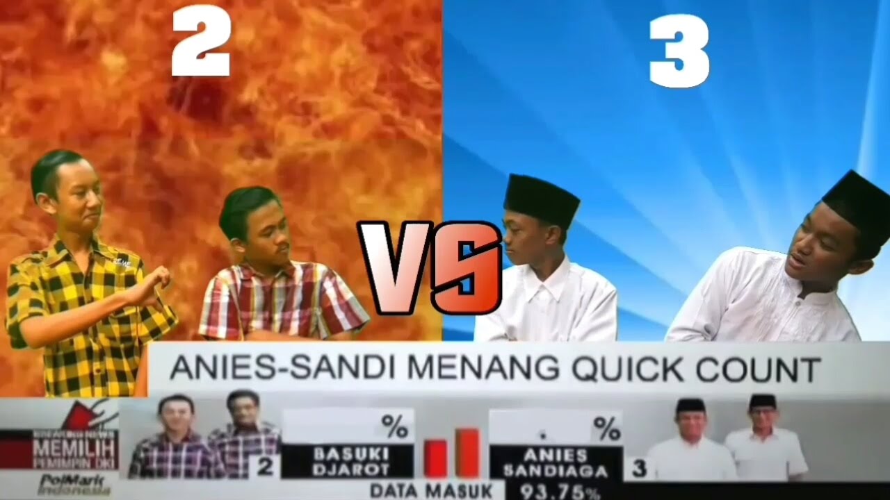Exspresi pendukung AHOK dan ANIS ketika ahok... - YouTube