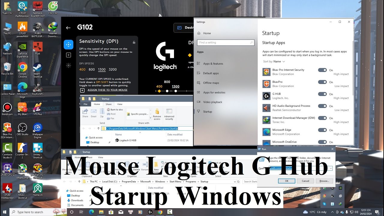 Hướng dẫn cài g hub khởi động cùng windows _ startup G Hub with windows ...