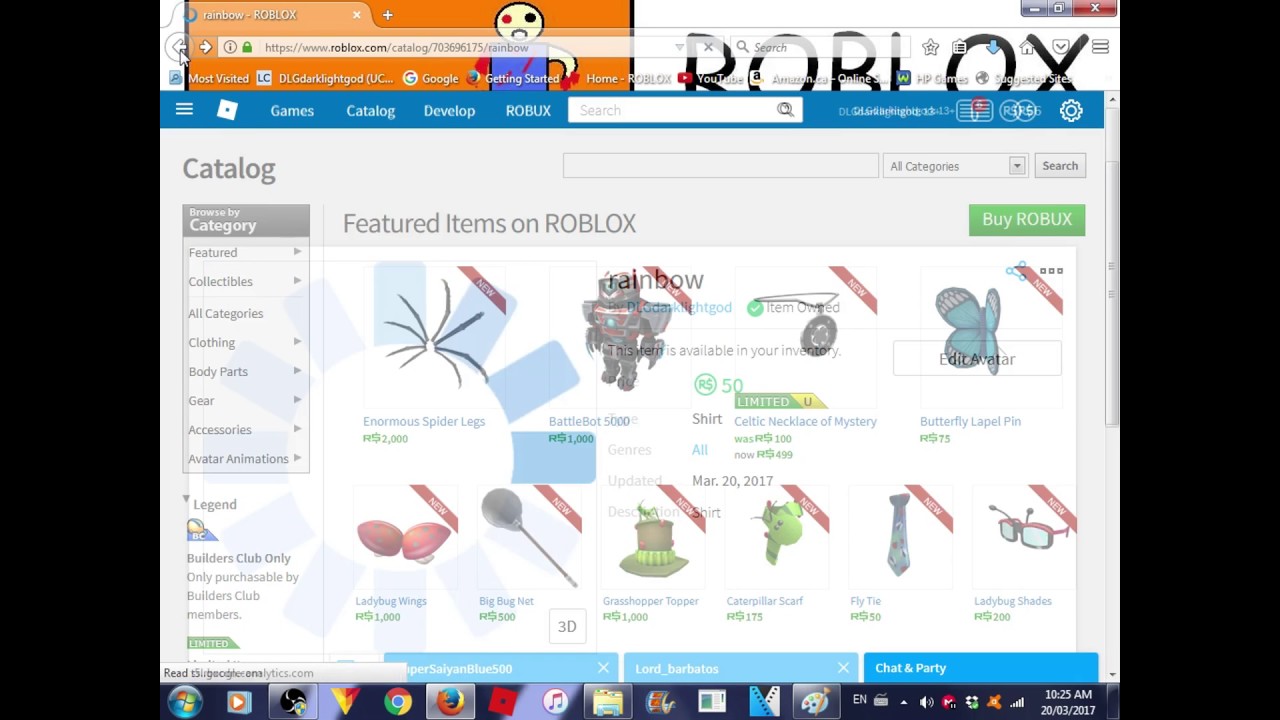 Selling stuff in roblox come buy clothes - YouTube
