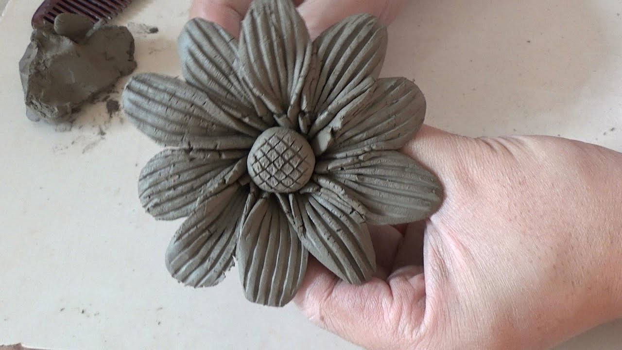 DIY Craft Easy - How to make a clay daisy flower - YouTube