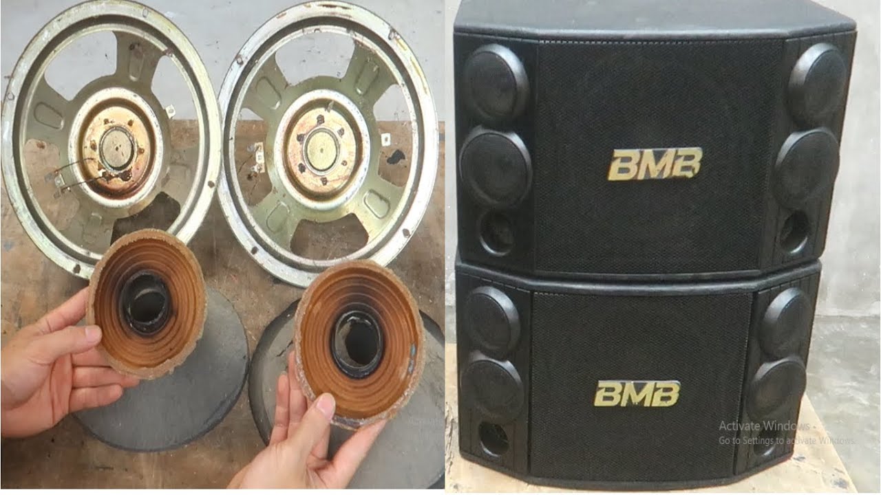 Restore and repair damaged speakers // Restoration old bmb speaker box ...