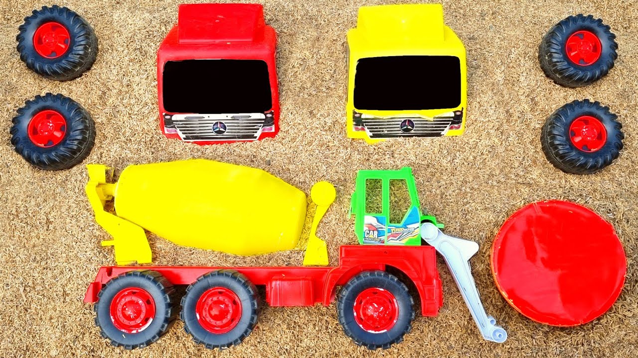 Mencari dan Merakit Mobil Mobilan Truk Molen Besar, Loader, Compactor ...