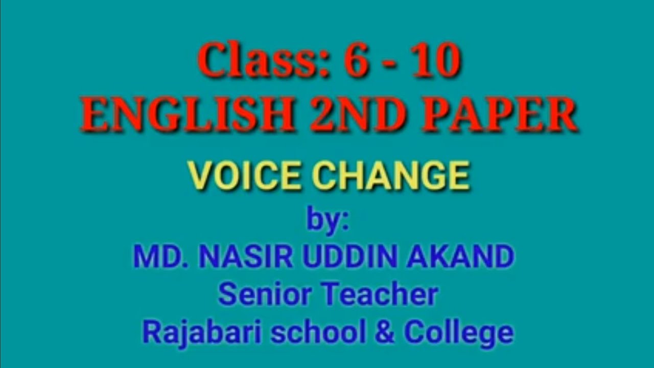 Voice change || Class: 6-10 - YouTube