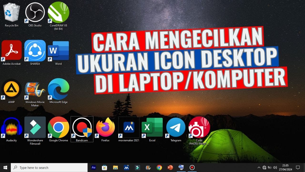 Cara Memperkecil Ukuran Icon Aplikasi Desktop di Laptop - YouTube