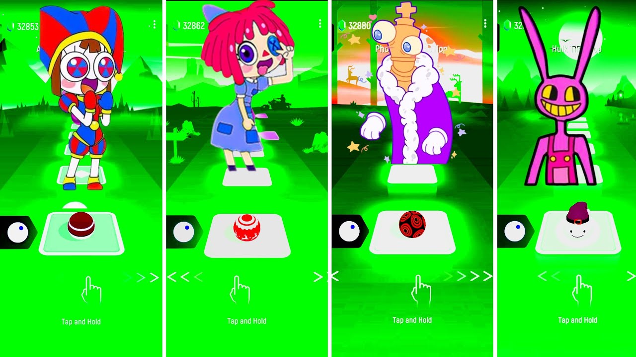 The Amazing Digital Circus - Ragatha 🆚 Pomni 🆚 Kinger 🆚 Jax Tiles Hop ...