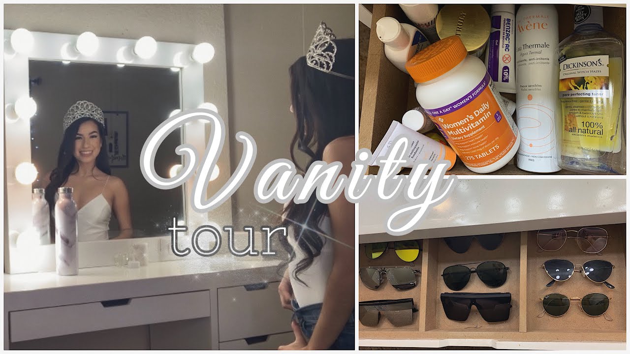 Vanity Tour: makeup, skincare, & accessories! - YouTube