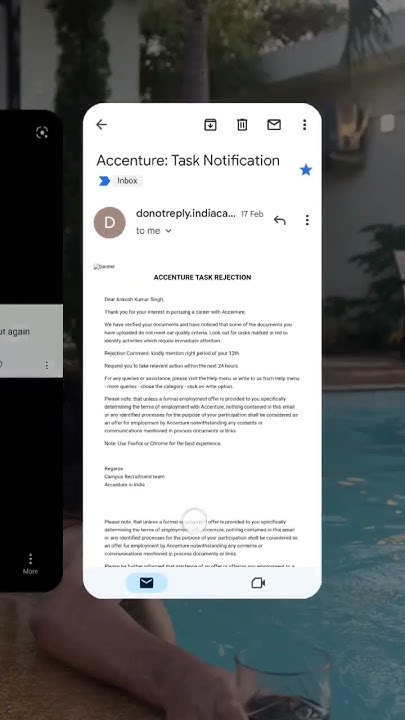 Task Rejection in Accenture | Accenture Task Rejection Mai | Documents Rejection Mail#accenture ...