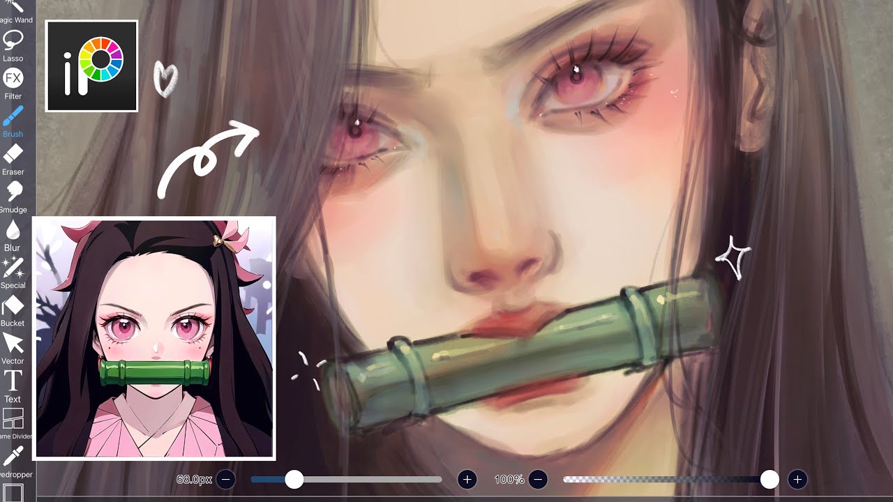 Painting Nezuko’^’ •from demon slayer• in semi-realistic style || ibisPaint x [ SPEEDPAINT ]🧚🏻‍♂ ...