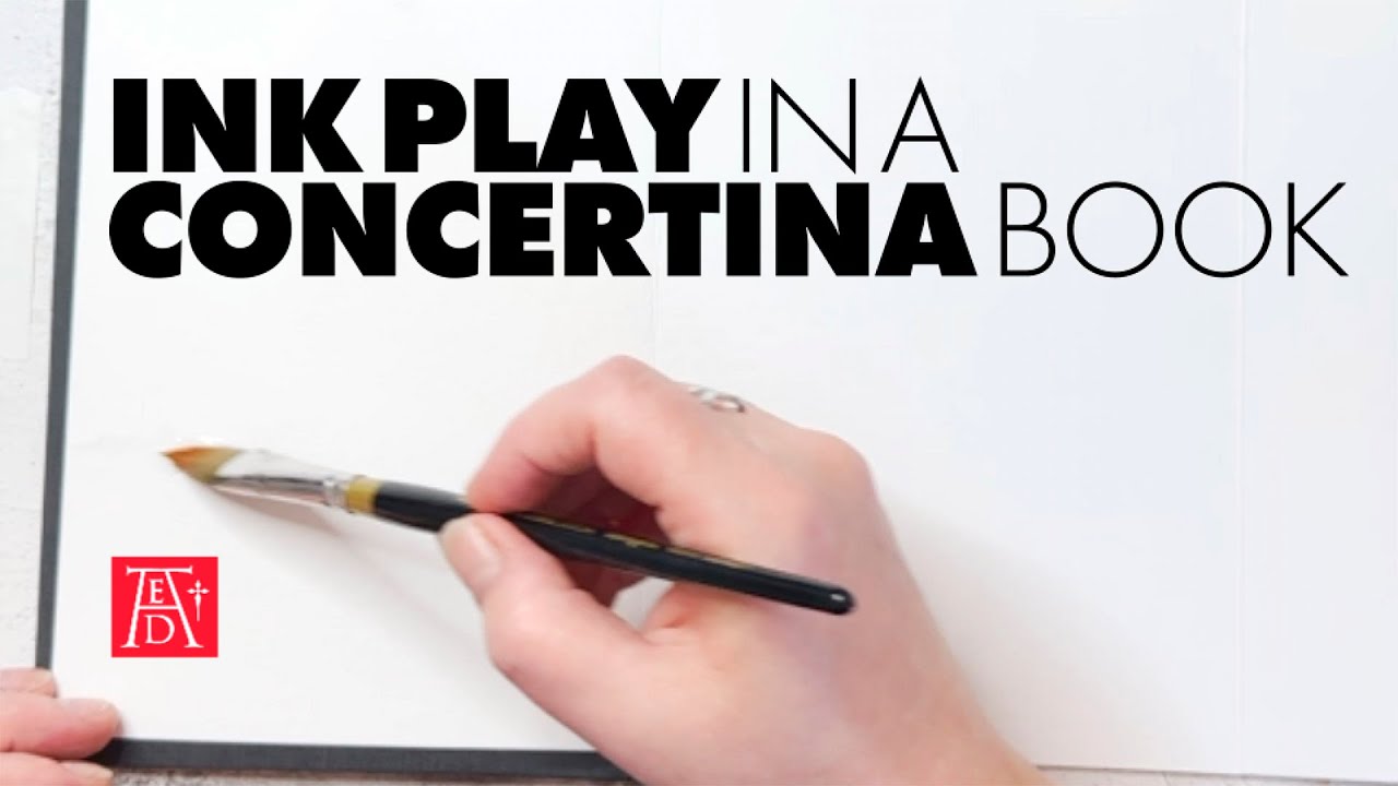 Ink Play in a Concertina Book - YouTube