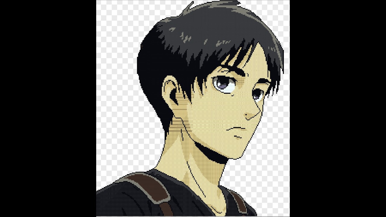 Eren Yeager Pixel Art Tutorial Part 3 - YouTube