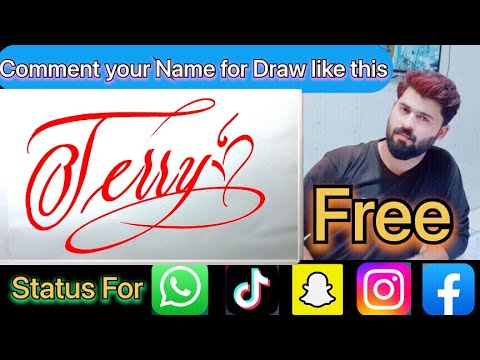 Terry Name Signature Calligraphy Status | How to Cursive write with cut ...
