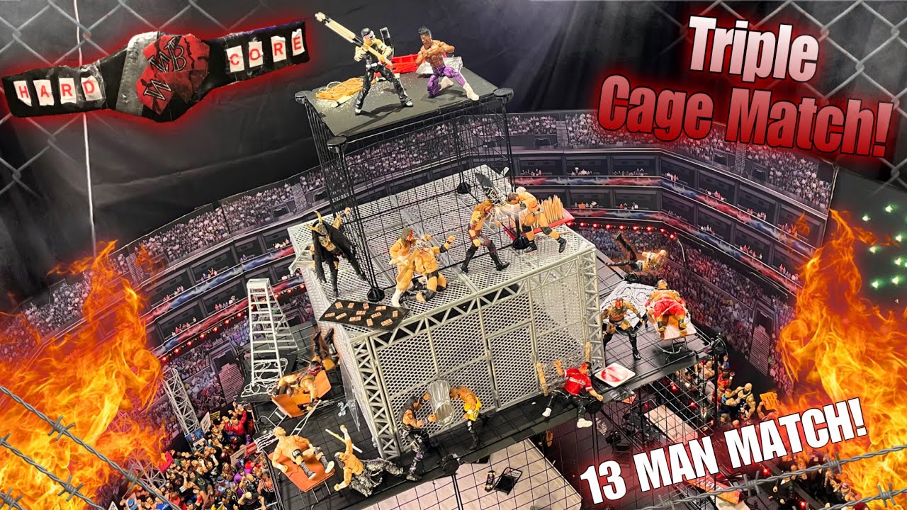 13 MAN HARDCORE CHAMPIONSHIP TRIPLE CAGE MATCH! - YouTube