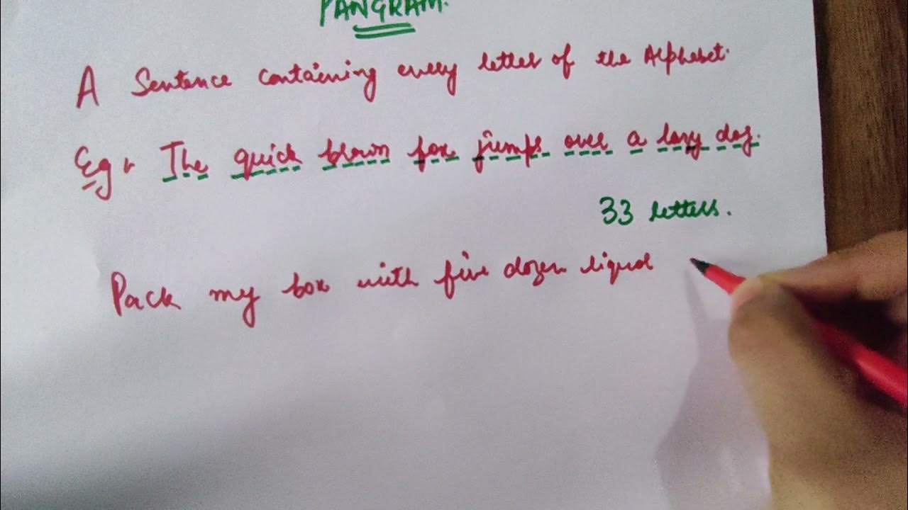 What is Pangram? | Learn Basic English Grammar - YouTube