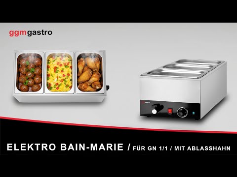 Elektro Bain-Marie - 1,2 kW - für GN 1/1 mit 150mm Höhe - mit Ablasshahn - BMH230 - GGM Gastro