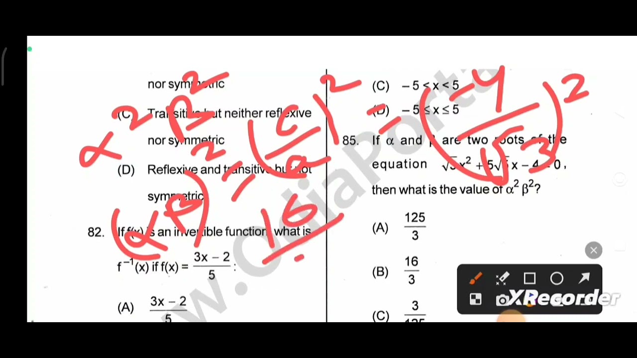 OSSTET PREVIOUS YEAR MATHEMATICS SOLVED QUESTIONS PAPER. - YouTube