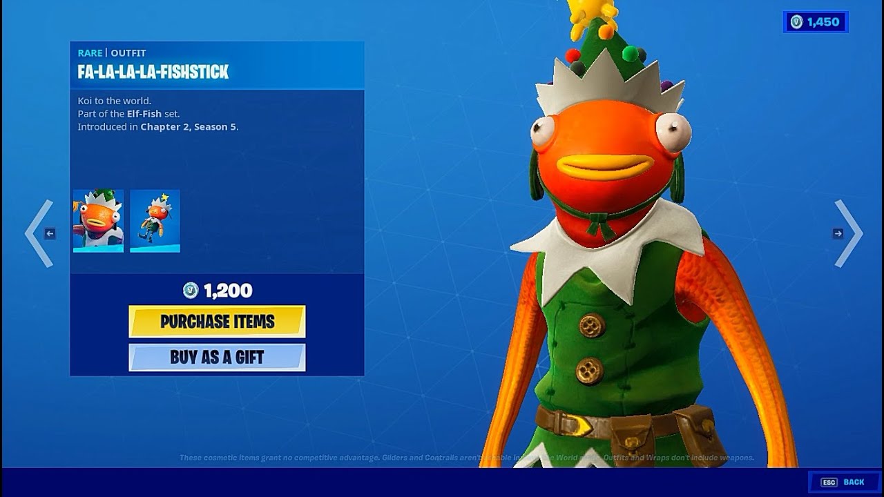 NEW Fa-la-la-la-FISHSTICK Skin in FORTNITE ITEM SHOP - YouTube
