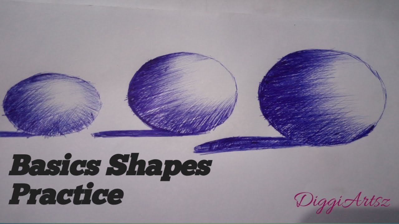 Basic Shape practice for Pen drawing|| Diggi Artsz || Pen drawing - YouTube