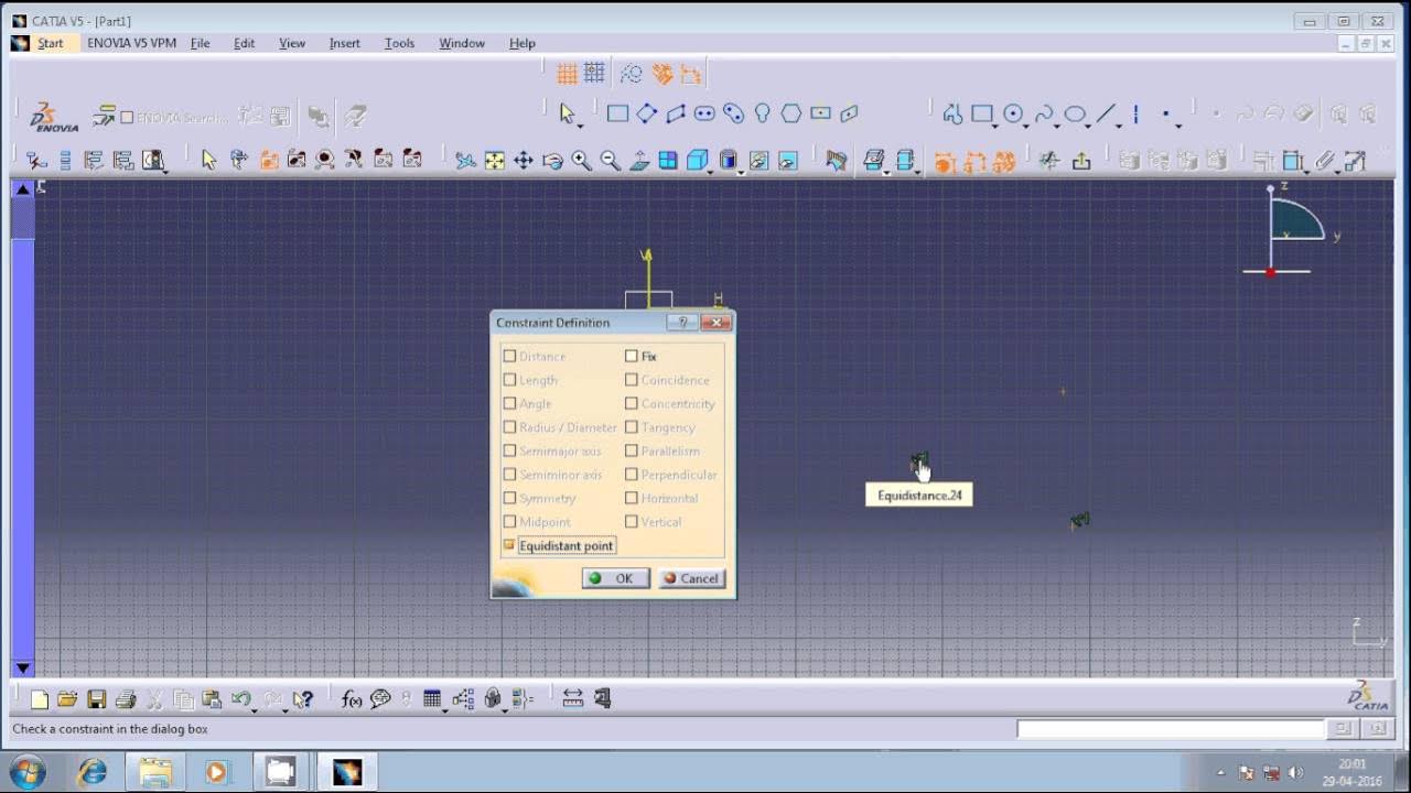 EQUIDISTANT POINT GEOMETRIC CONSTRAINT IN CATIA SKETCHER - YouTube