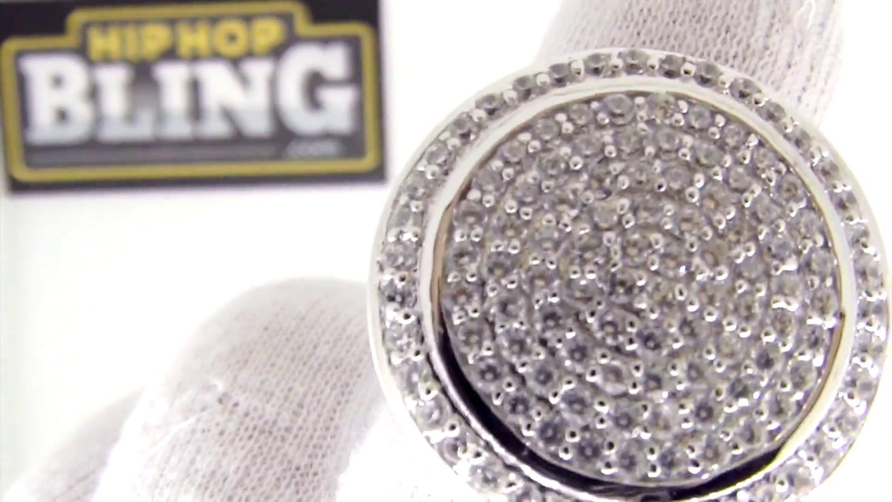 HipHopBling.com .925 Sterling Silver CZ Bling Ring Ice Circles MSR29R ...