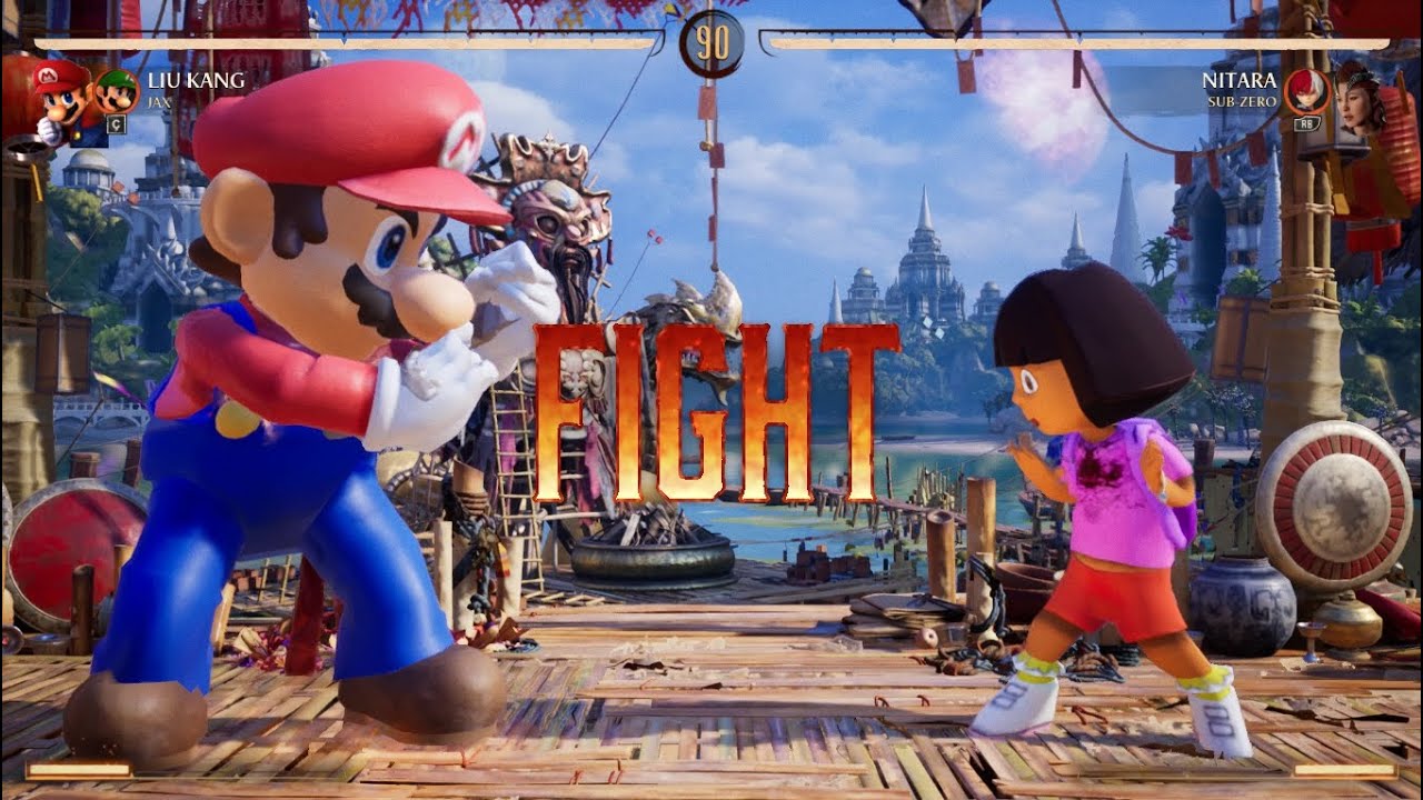 Mortal Kombat MOD: Mario vs Dora the Explorer – Extreme AI Fight! - YouTube