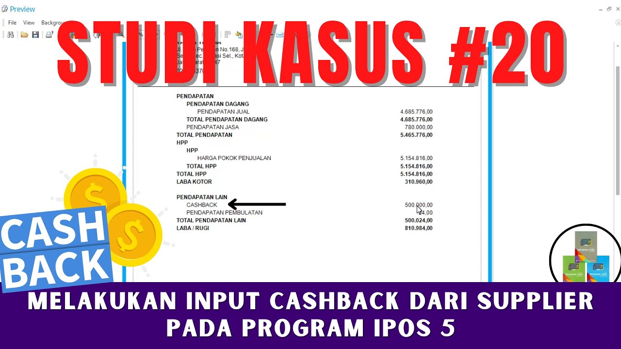 INPUT CASHBACK DARI SUPPLIER PADA PROGRAM IPOS 5 #studikasus #tutorialipos - YouTube