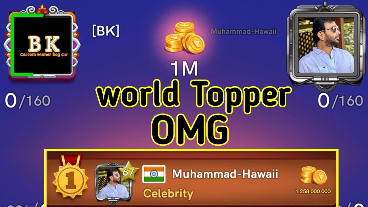 💥 Bk V/s Muhammad Hawaii world 🌎 Topper Singapore Table Gameplay Carrom ...