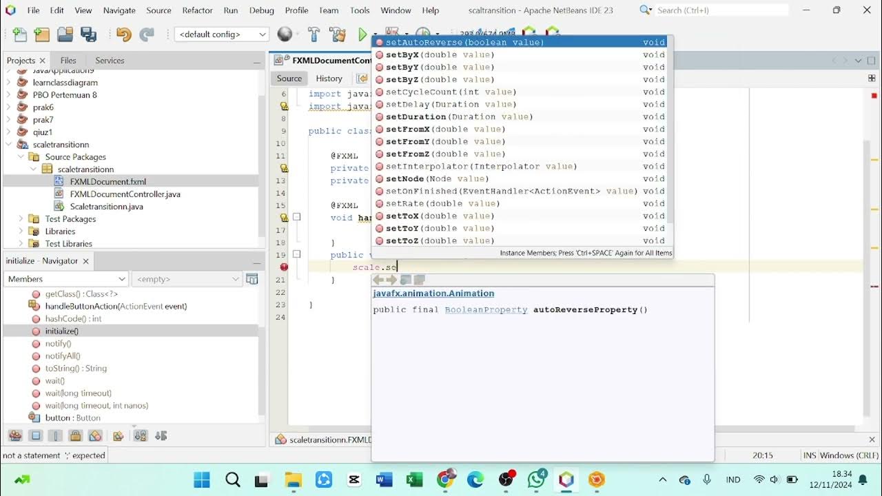 Cara Membuat animasi ScaleTransition Javafx Netbeans - YouTube