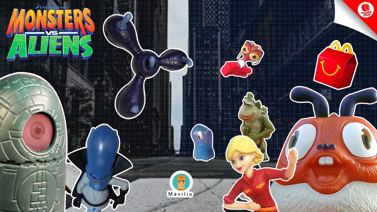2009 McDonald's Monsters vs Aliens Happy Meal Set 1-8 Complete - YouTube