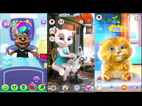 Talking My Tom 2 vs Talkimg Angela vs Talking Ginger - kid tv gameplay for kids
