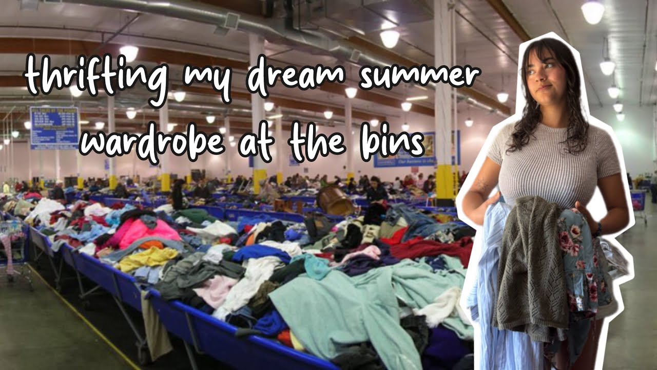 thrifting clothes for less than $1 at the bins! - YouTube