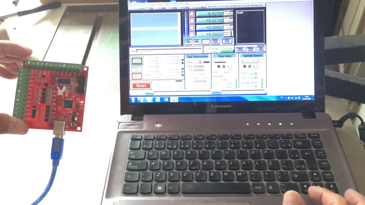 Instalaçao e teste da placa rnr ecomotion mach 3 usb parte 1 - YouTube