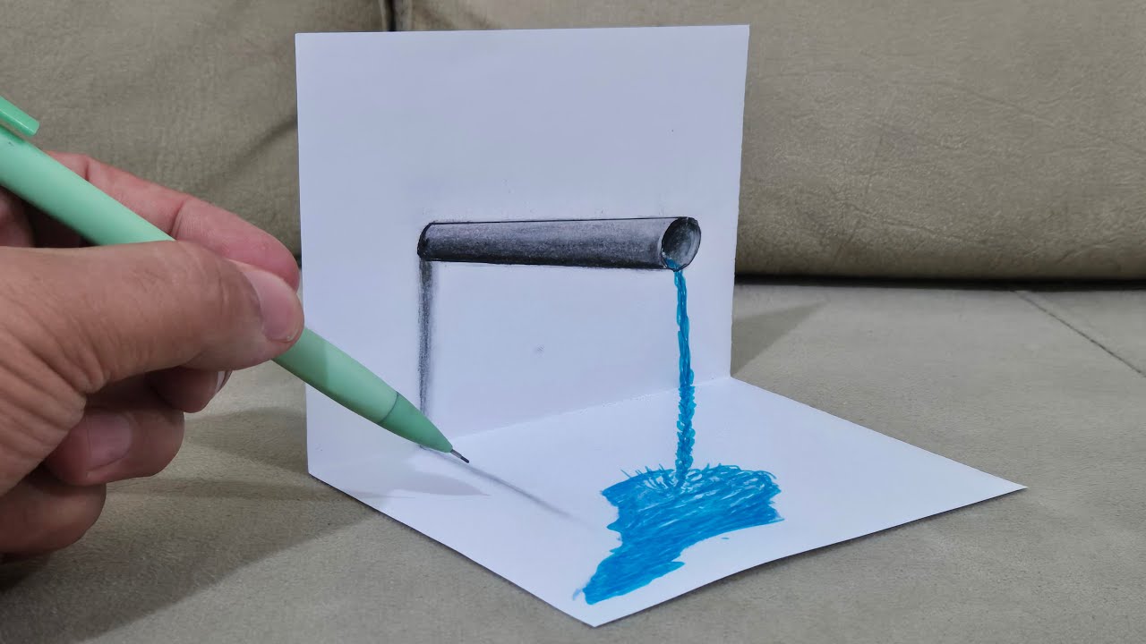 3d drawing on paper for beginner - YouTube