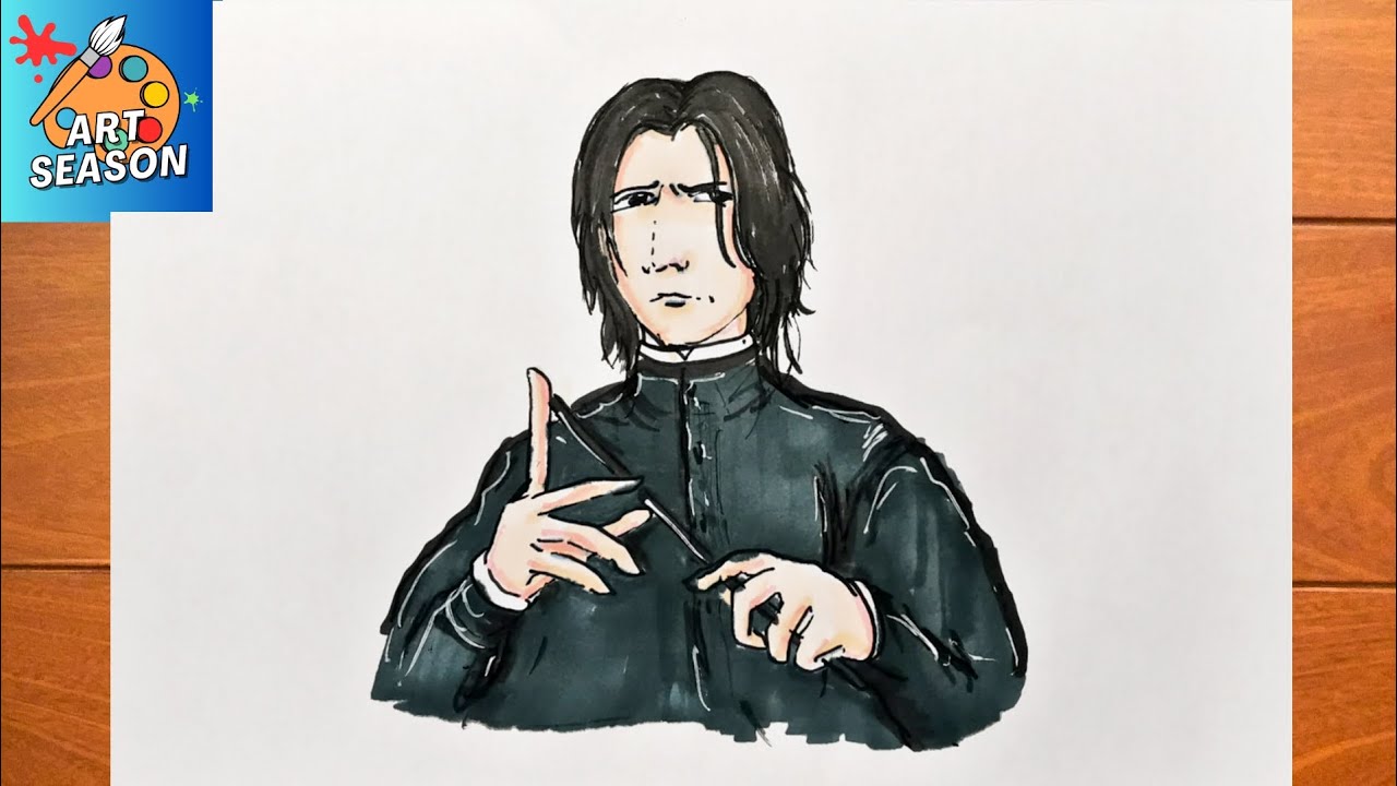 How to Draw Severus Snape from Harry Potter - YouTube